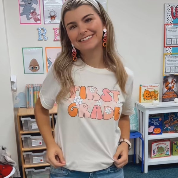 First Grade Shirt, Retro First Grade Teacher Shirt, 1st Grade Team ...