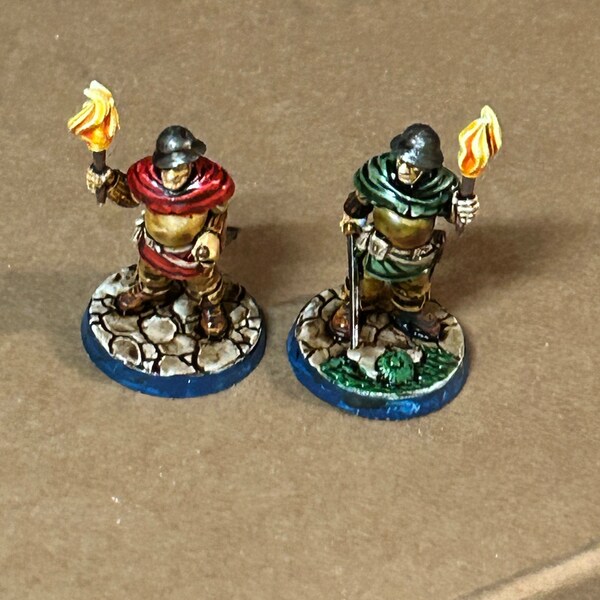 City Guards With Torches 3D Printed Resin Miniature | Tabletop Role ...