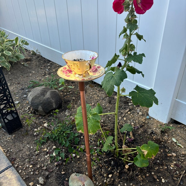 Pole Mount Bird Feeder 1970s VINTAGE CALIFORNIA POTTERY Free Standing ...
