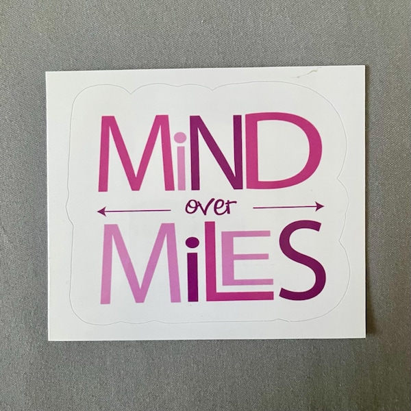 Mind Over Miles Running Sticker 12 Marathonlaptop Sticker, Water Bottle ...