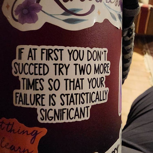 Funny Math Statistics Sticker, Math Laptop Stickers, Math Water Bottle ...