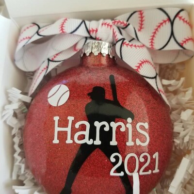 Baseball Player Personalized Christmas Ornament - Etsy