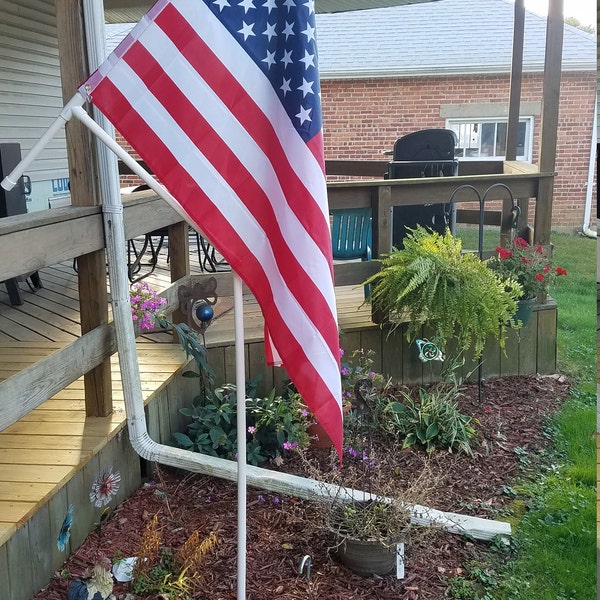 Rotating PVC Flag Pole Complete Set- Just Add Your Own 3’X5’ Flag. - Etsy