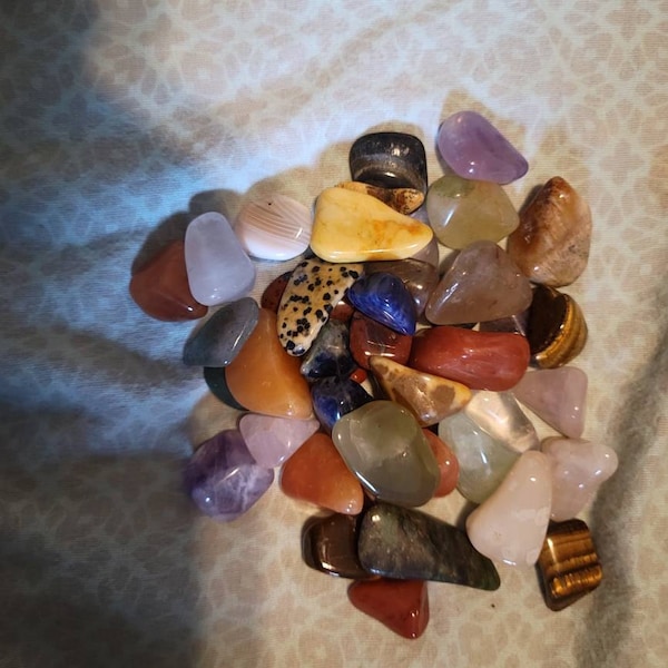 Mixed Gemstone Tumbled Stones - Multiple Sizes Available - Mixed ...