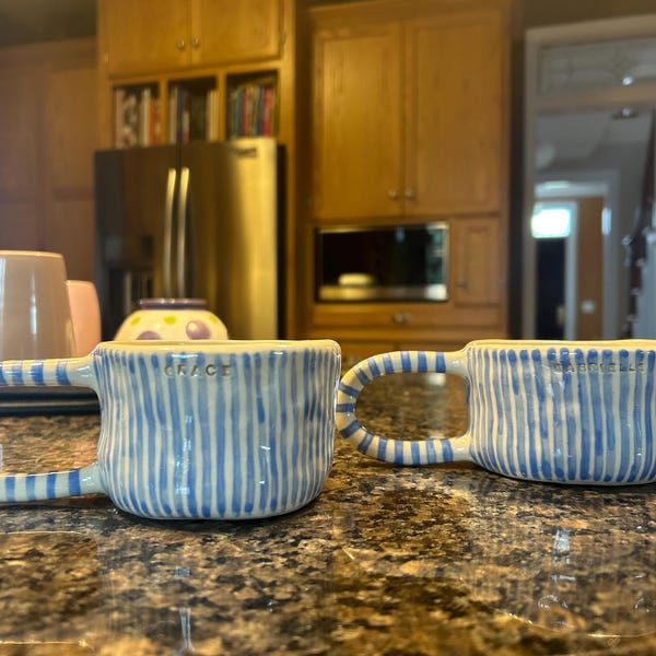 Handmade Ceramic Pottery Mugs, Cute Aesthetic Mug, Coffee Clay Mug ...