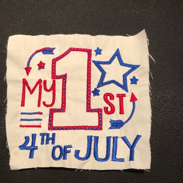 My 1st First 4th of July Digital Machine Embroidery Applique Design 4 ...