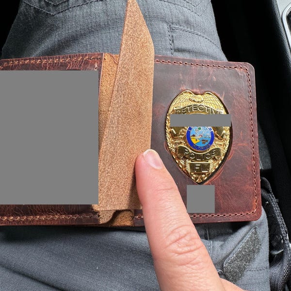 The 3-pocket Centrefold | Custom Police Badge Wallet - Etsy