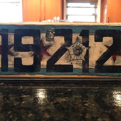 Handcrafted Chicago Flag With CPD or CFD Badge Number Overlay - Etsy