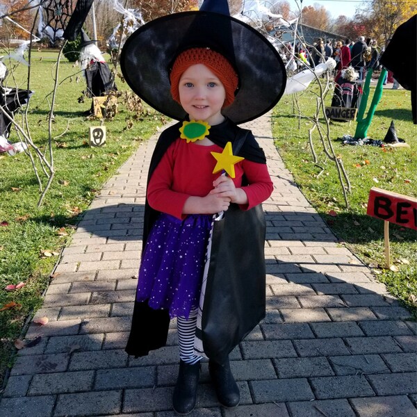 Room on the Broom Inspired Crocheted Orange Witch’s Wig With Yellow Bow ...