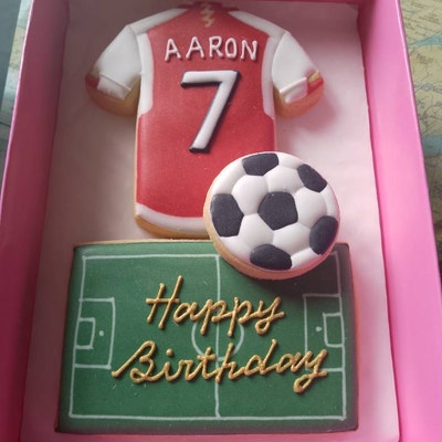 Personalised Football Fan Birthday Biscuits, Gift for Football Fan ...