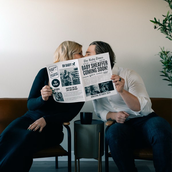 Couple Anniversary Newspaper Template, 1 Year Anniversary Gift, First ...