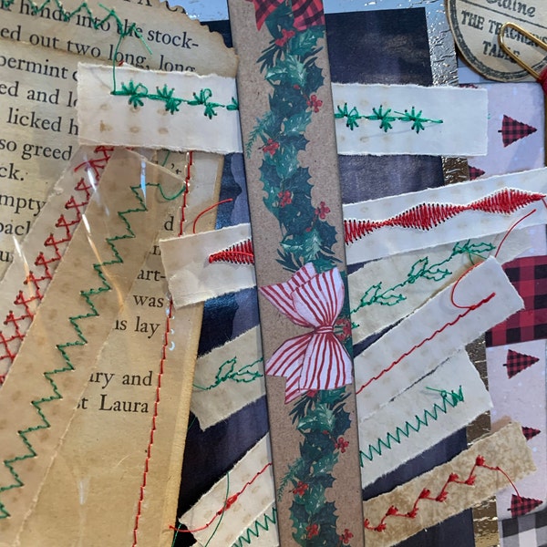 Shabby Chic Scrappy Gift Tags, Handmade Sewn Scrap Journal Tags ...