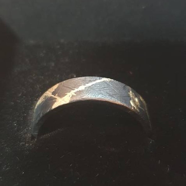 Kintsugi Ring, 18ct Gold and Black Silver, 6mm. FRACTURE Collection. - Etsy UK