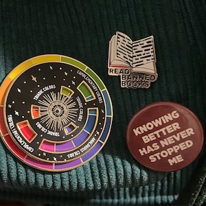 Color Wheel Enamel Pin© Black/gold ORIGINAL, Moving Jewelry Accessory ...