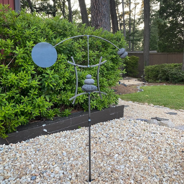 Garden Art Kinetic Wind Sculpture | Yard Art Metal Garden Decor With ...