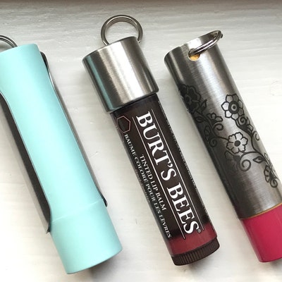 Chapstick Elastic Keychain Key Ring Lip Balm Holder Burts Bees EOS - Etsy