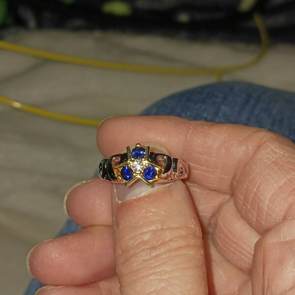 Triforce Zora's Sapphire Spiritual Stone Diamond / Moissanite Custom ...