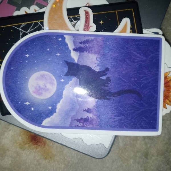 Celestial Dragon Moon Sticker | Fantasy Animal Vinyl Sticker ...
