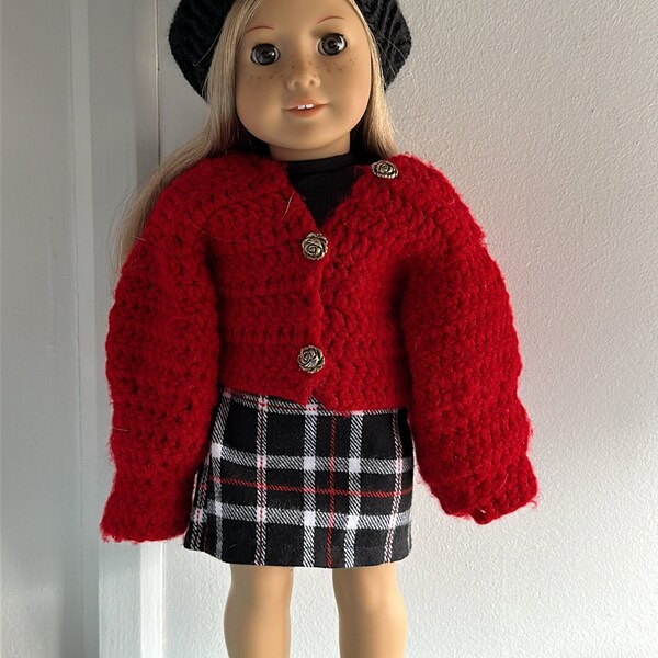 18 Inch Doll Plaid Flannel Skirt | Black & Red Skirt - Etsy
