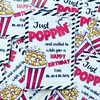 Popcorn Appreciation Gift Tag,just Poppin by to Say Thank You Gift Tag ...