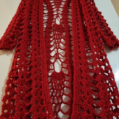 Crochet Cardigan Pattern, Crochet Pineapple Cardigan Pattern, Pdf ...