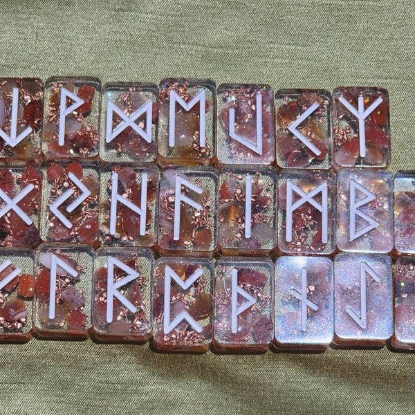 Magical Sparkle Glitter Bling Elder Futhark Viking Resin Runes by KJ ...