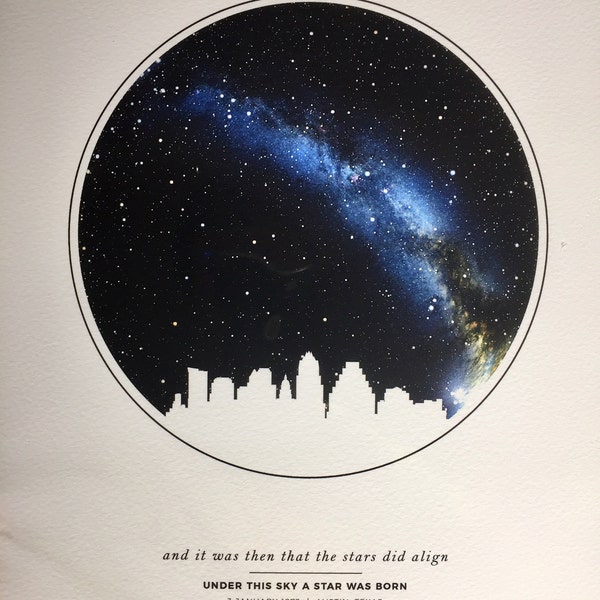 Personalized City Skyline Star Map Gift | Night Sky Print | Custom Star ...