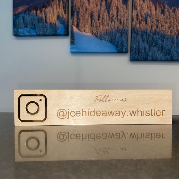 Social Media Sign | Small Shop Wooden Sign | Minimalist Business ...