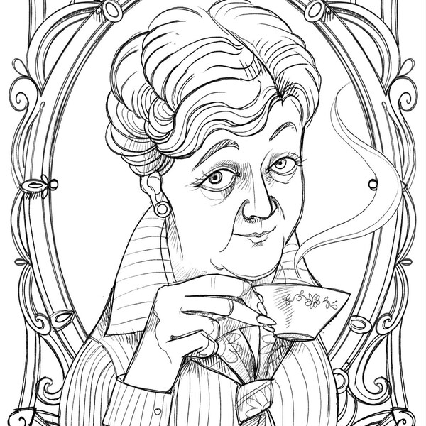 Coloring Page PDF -charlotte Bronte Coloring Portrait - Instant ...