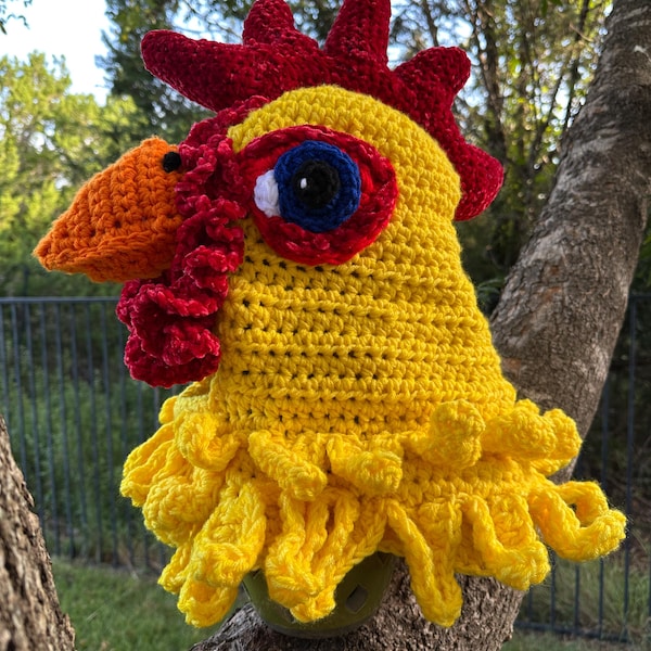 Crochet Chicken Hat Pattern DIGITAL PDF Costume Headpiece Rooster and ...
