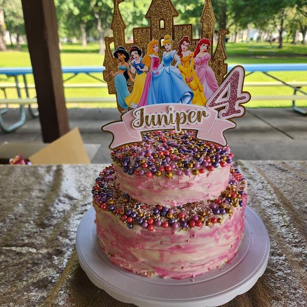 Princess Cake Topper, Princess Cake, Pink Cake Topper - Etsy