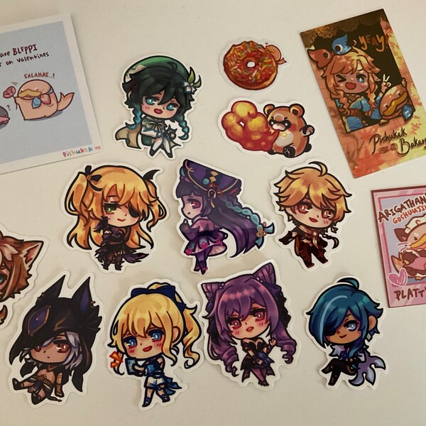 Cute Anime Chibi Clear Transparent Glossy Stickers - Etsy