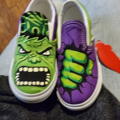 Dinosaur Themed Painted Kids Vans - Etsy
