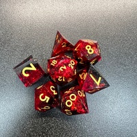 Red DND D6, D20 Dice, Fire Red Sharp Edge D&D Dice Full Set, Dungeons ...