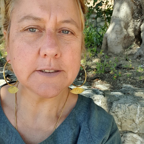 Handmade Helios Pendant in Solid Gold-tone Brass or Recycled Sterling ...