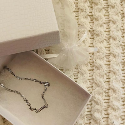 18K Gold Chain Necklace, Vine Chain, Twist Chain, Gift for Her, Figaro ...