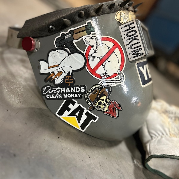 Blue Collar Cowboy Sticker - Lineman Sticker , Hard Hat Sticker , Blue ...