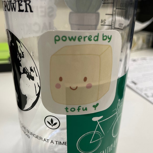 Powered by Plants Sticker / Powered by Tofu / Tofu Sticker / Vegan ...