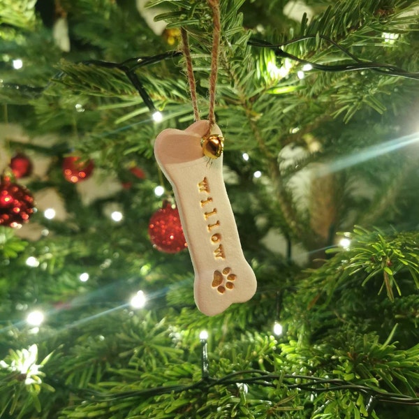 Personalised Dog Bone Christmas Decoration, Dog Bone Tree Decoration ...
