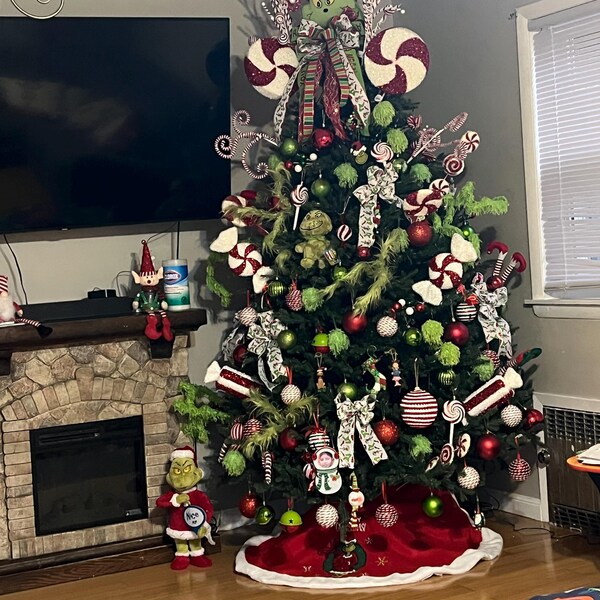 Grinch Inspired Tree Topper, Green Monster Tree Topper, Christmas Tree ...