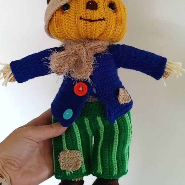 Halloween Crochet Toy Cute Scarecrow/amigurumi Scarecrow Pattern PDF ...