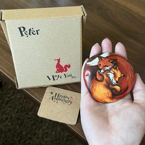 Handmade Painted Pebble Fox Pocket Hug Fox Totem Unique Gift - Etsy