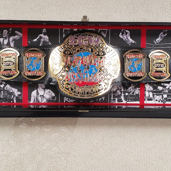 Wrestling Belt 54" Display Case Cabinet W/98% UV Acrylic Door- Lockable ...