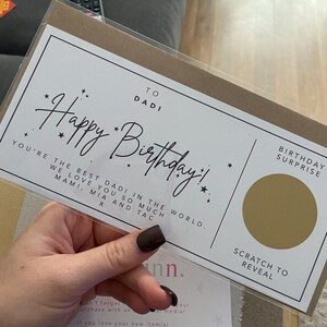 Personalised Birthday Scratch Card Gift Voucher/birthday/special ...