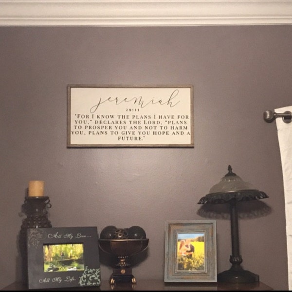 Jeremiah 29:11 Verse Sign | Jeremiah Wood Sign | Scripture Sign ...