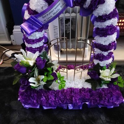 Gates of Heaven Funeral Flower Tribute Artificial Silk Memorial ...