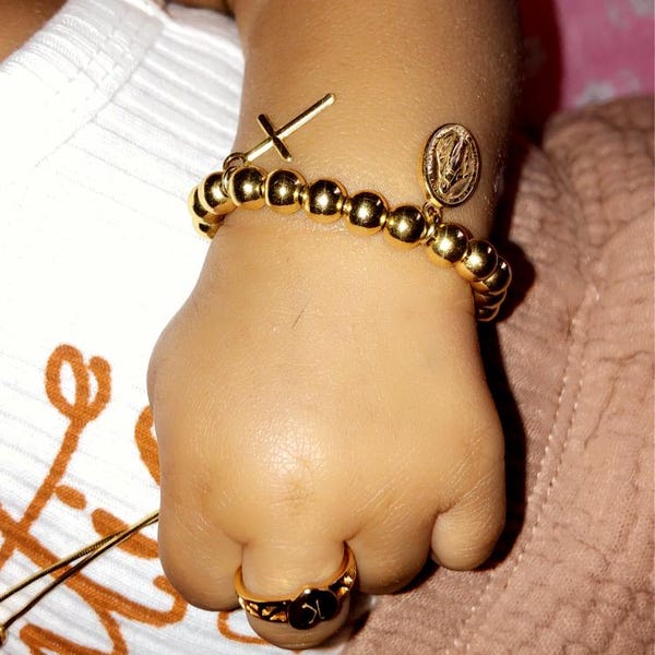 Children's 14K Gold-plated Baby Ring, Toe or Pinky Ring With Clear CZ ...