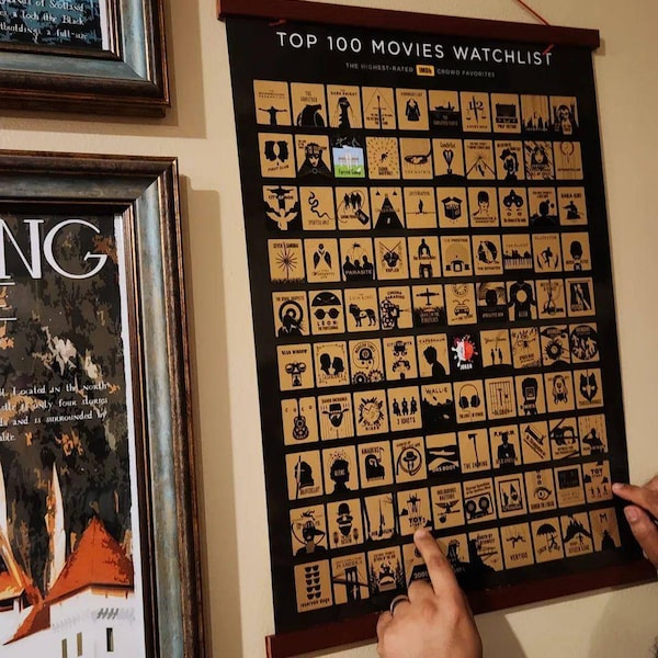 Official Imdb Top 100 Movies Scratch off Poster - Gift for Movie Lovers ...