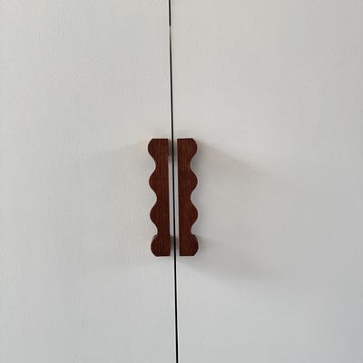 Wavy Wood Curvy Pulls for Cabinet Door Screws. Figured Squiggly Ethnic ...