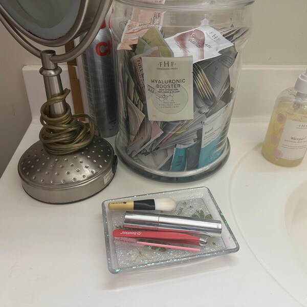 Iridescent White Decorative Tray and Dish Gift Set, Home Decor Set ...